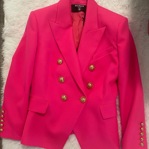 Balmain | Tops | Balmain Blazer Hot Pink Never Worn | Poshmark